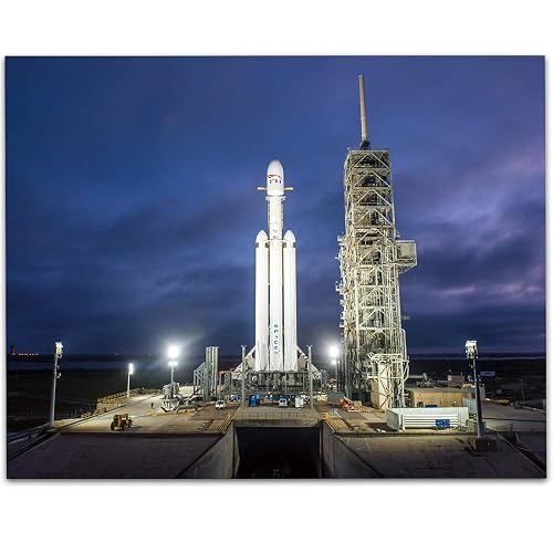 Astronomy Poster - SpaceX Falcon Heavy Demo Mission Blue Sky - 11x14 ...