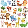 Amazon.com: 21PCS Jungle Animals Window Clings Stickers for Kids Safari ...