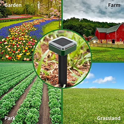 Mole Repellent Solar Powered – Solar Animal Repeller Stakes for Gopher ...