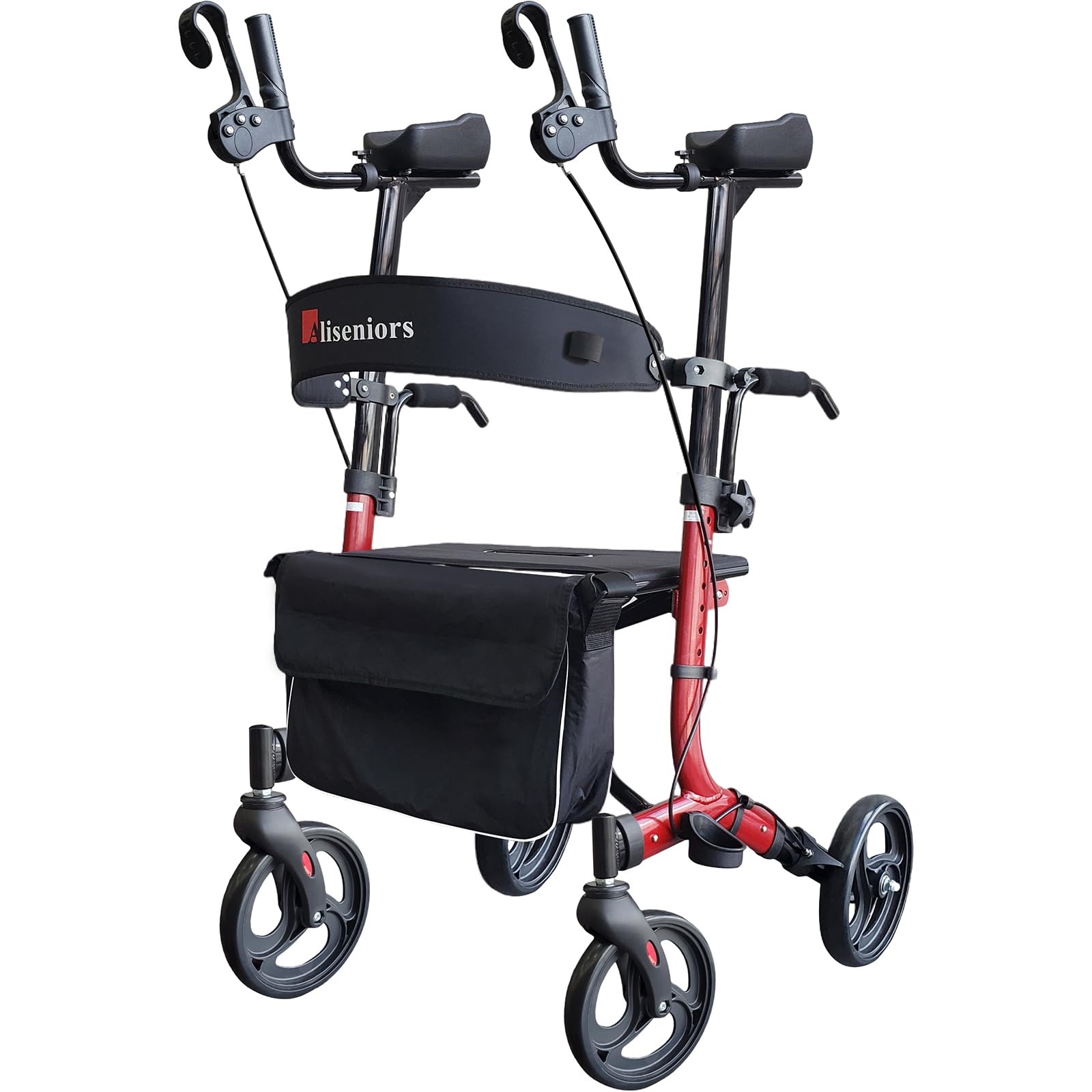 Aliseniors Upright Walker, Stand Up Rollator Walker with Seat, Foldable ...