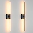 KUZZULL Modern Light Fixture Set of Two 27.8x4.3x3.4in Black and Brass ...