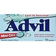 Advil Regular Strength Ibuprofen Pain Relief Mini-Gels Capsules, Fast ...