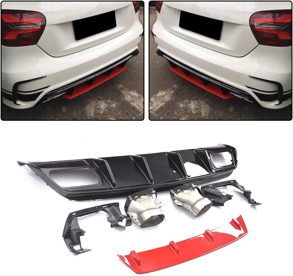 Amazon.com: JC SPORTLINE W176 Rear Diffuser with Tips, fits for ...