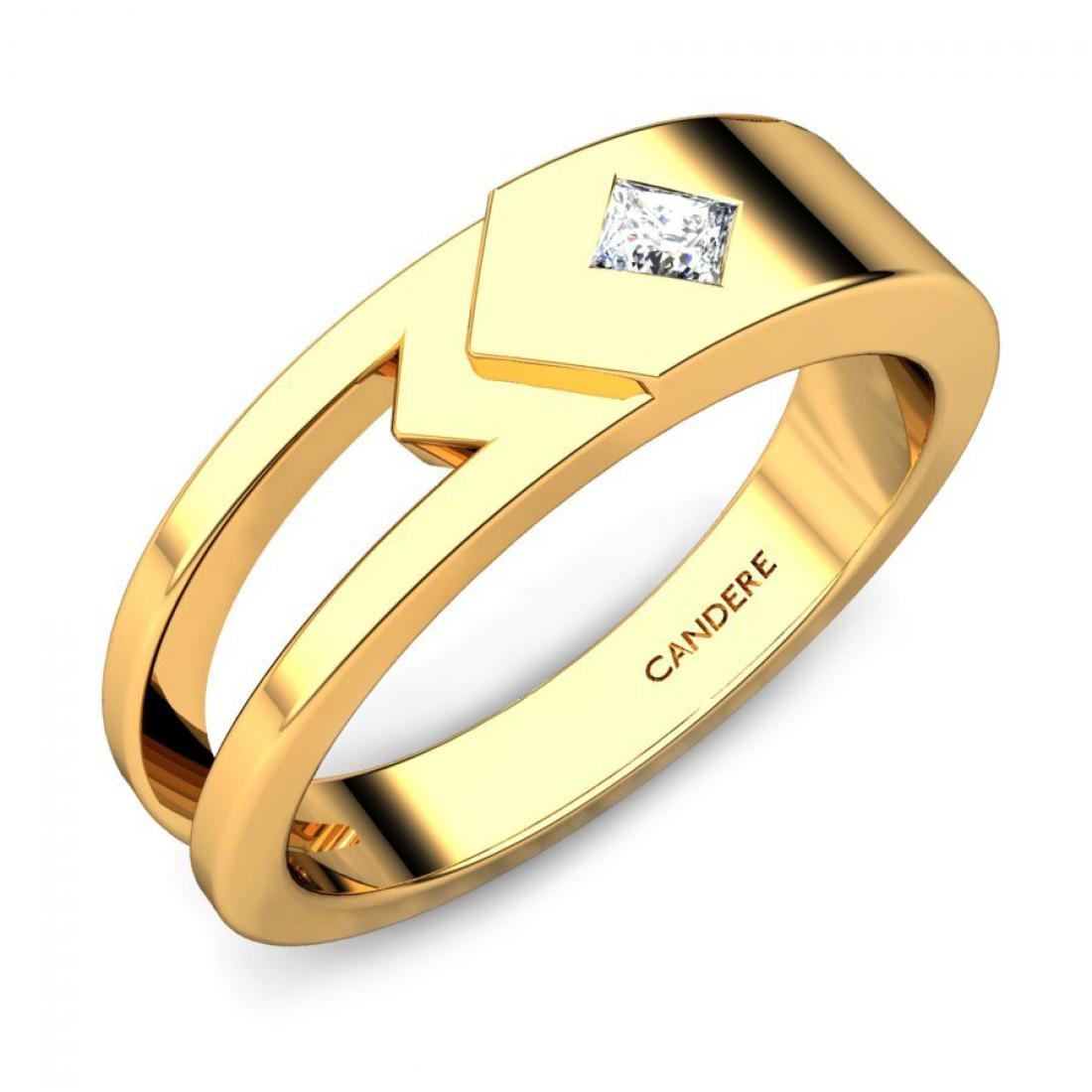 Buy Candere By Kalyan Jewellers 18KT Yellow Gold and Diamond Ring for ...