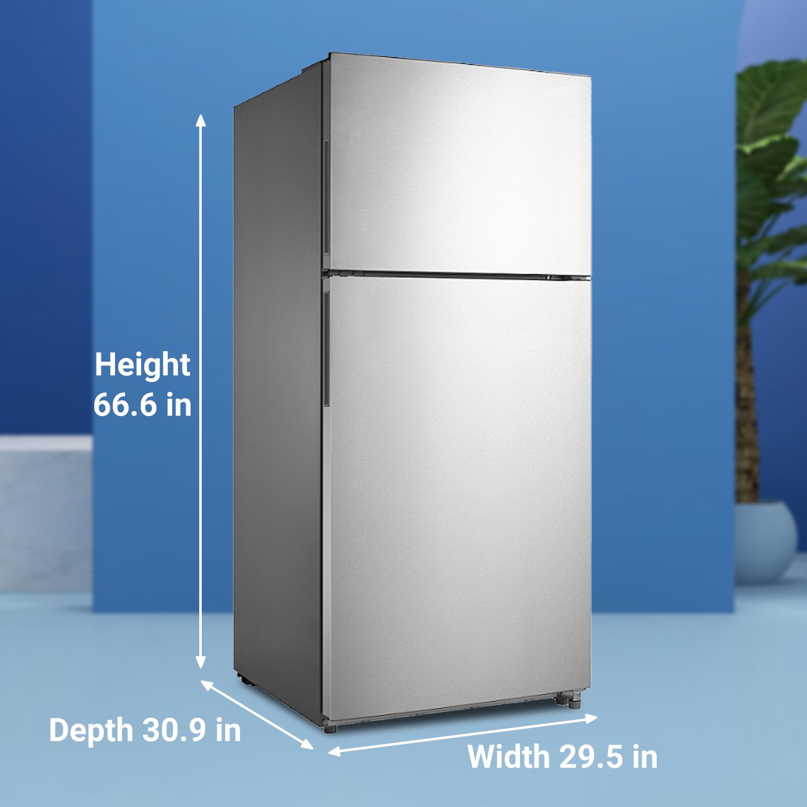 Mua SMETA 18 Cu. Ft Refrigerator Fridge with Freezer Top, Stainless ...
