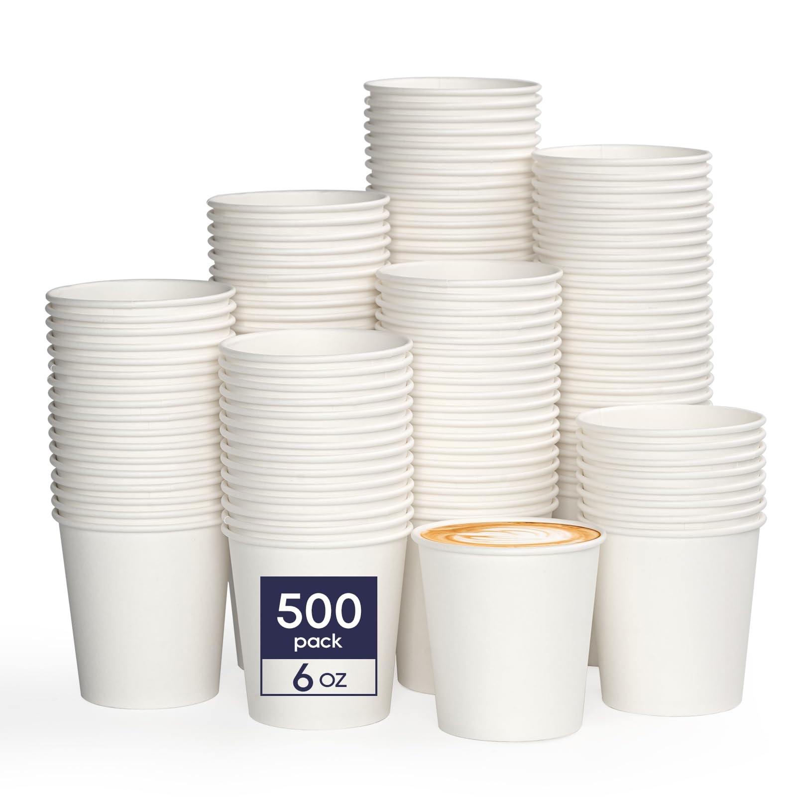 LITOPAK 500 Count 6 oz Paper Cups, Small Disposable Coffee Cups, Paper ...