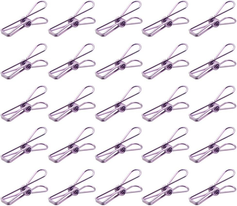 Amazon.com : Zoohot Pack of 25 Purple Small Metal Wire Clips - Multi ...