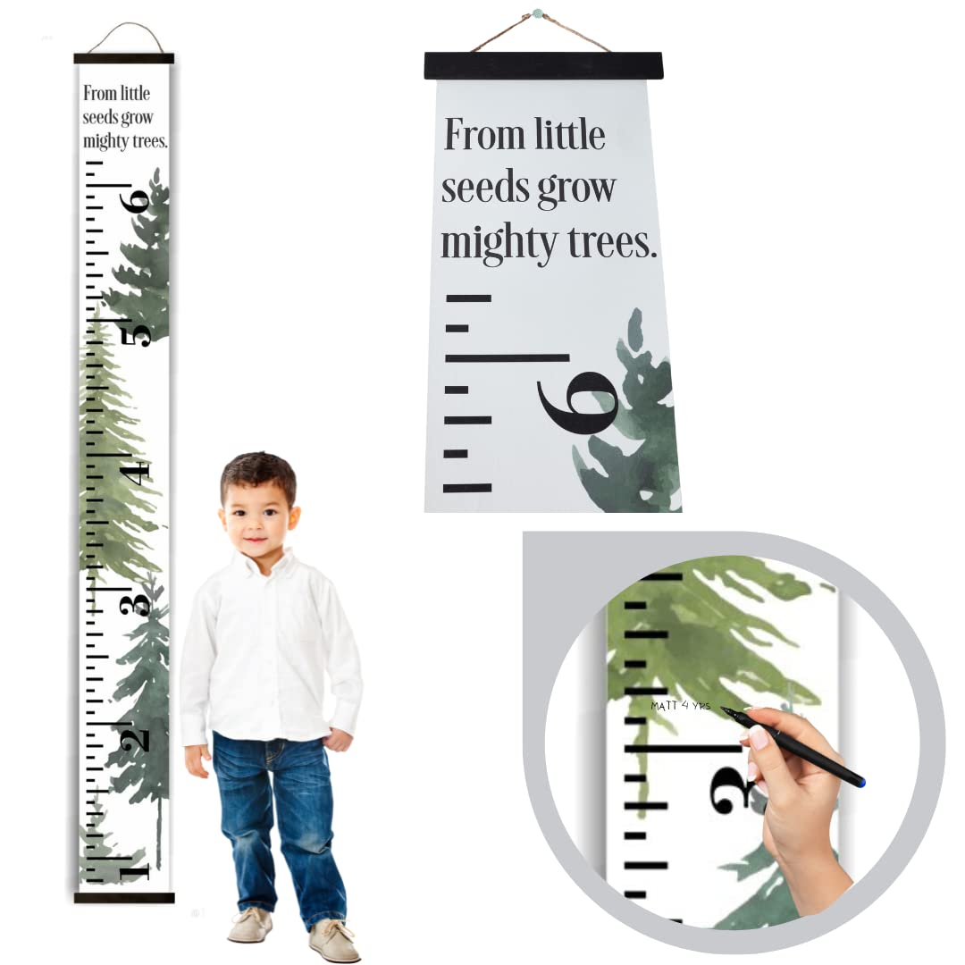 Mua Watercolor Trees Canvas Growth Chart for Wall Nursery Decor - Ready ...