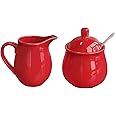 Amazon.com | Ceramic Colorful Creamer and Sugar Set with Lid Spoon ...