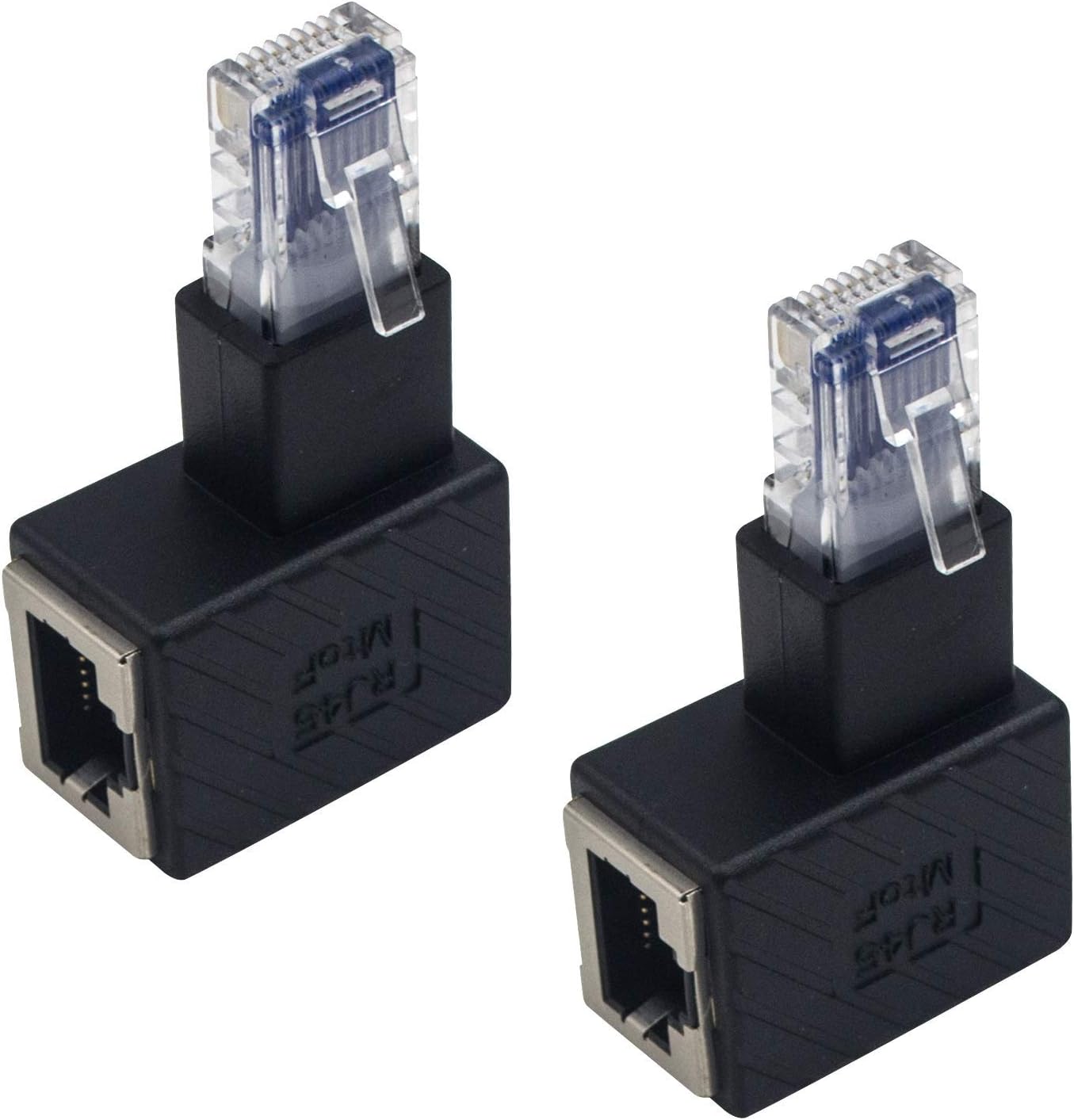 Duttek 90 Degree Ethernet Adapter, Left Angled RJ45 Male to Female ...