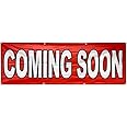 Amazon.com: 4 Less Co 2x6 Feet COMING SOON Banner Store Sign Fabric ...