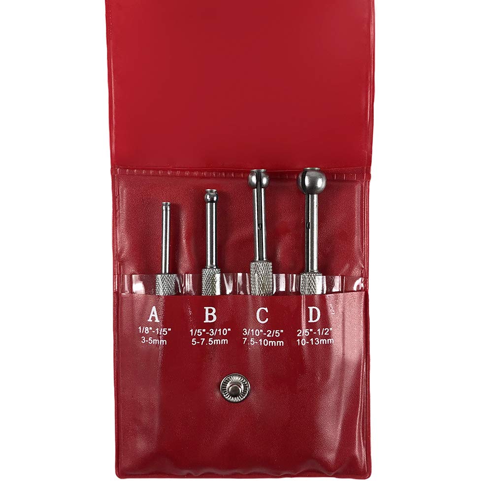 QWORK Small Hole Gauge Set Telescoping Full Round Bore Gauge, 4 pcs ...