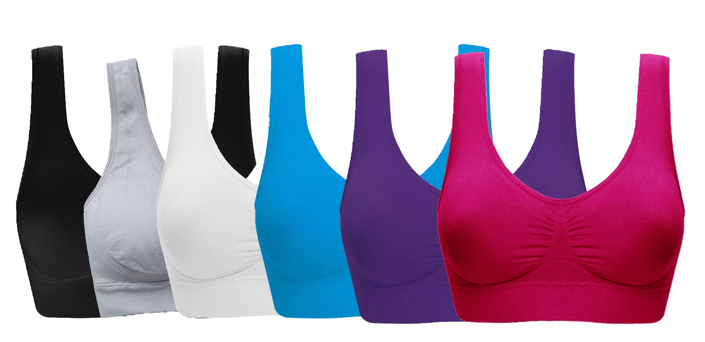 Women's Comfort Workout Sports Bra Low-Impact Activity Sleep Bras Pack ...