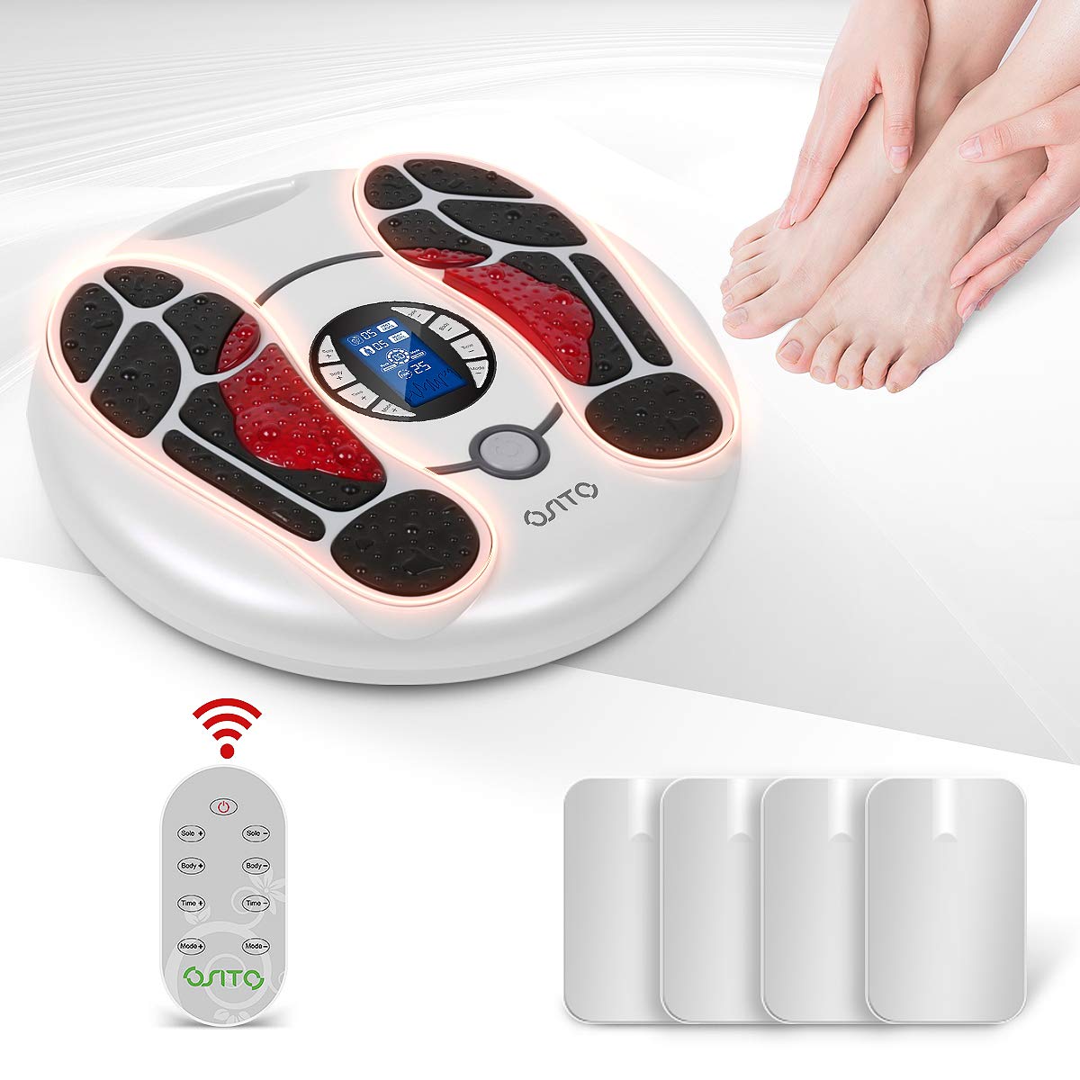 OSITO EMS Foot Circulation Stimulator Device TENS Unit with 4 Electrode ...