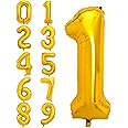 Amazon.com: PIGETALE 40 Inch Gold Large Number 1 Balloon for 1st Birthday Decoration, Giant ...