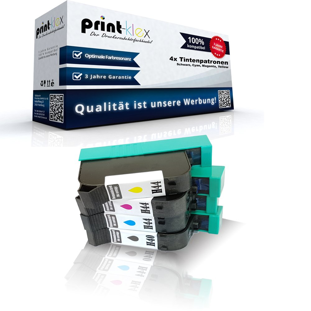 Print-Klex 4x Kompatible Tintenpatronen für HP40+HP44 HP 51640 51644 ...