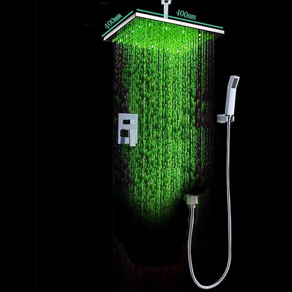 Cascada - Conjunto de ducha de ducha de lujo con luz LED de cascada y ...