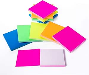 Amazon.com : Sticky Notes 3x3 inches,Five Colors Glue Free Static Cling ...