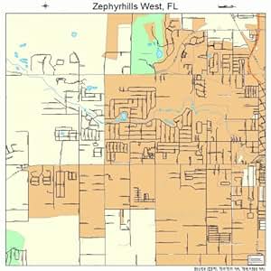Amazon.com: Large Street & Road Map of Zephyrhills West, Florida FL ...