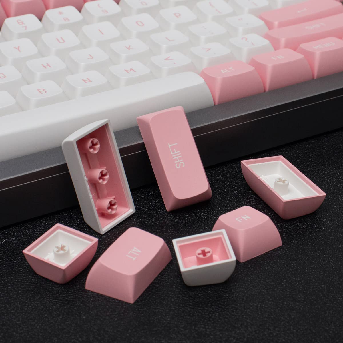 Mua Pink and White Keycaps Set 150 Keys MSA Profile Double Shot ISO ...