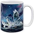 Amazon.com: MUGBREW Wolf Pack Moon Ceramic Coffee Mug Tea Cup, 11 OZ ...