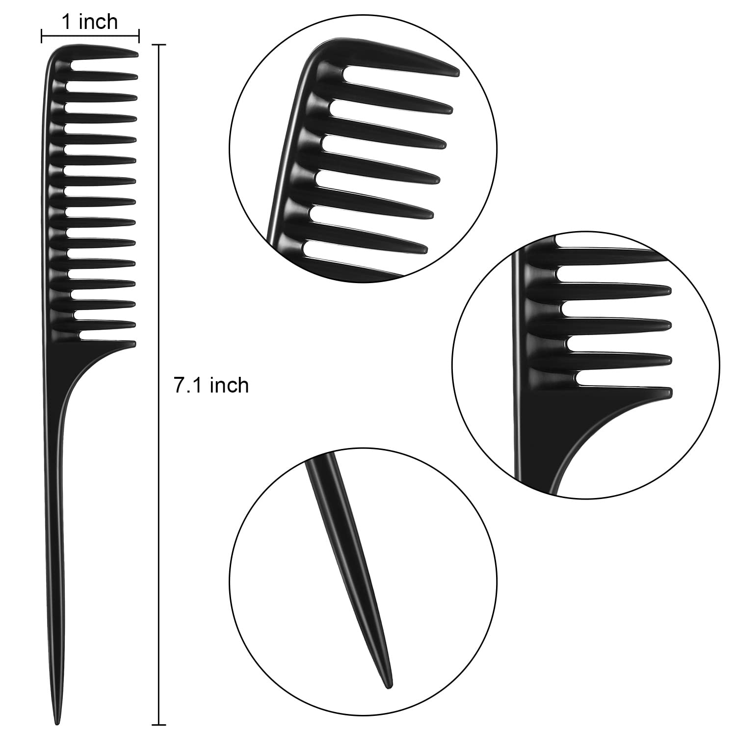 Mua Leinuosen 3 Pack Wide Tooth Tail Combs, Black Carbon Comb Fiber ...