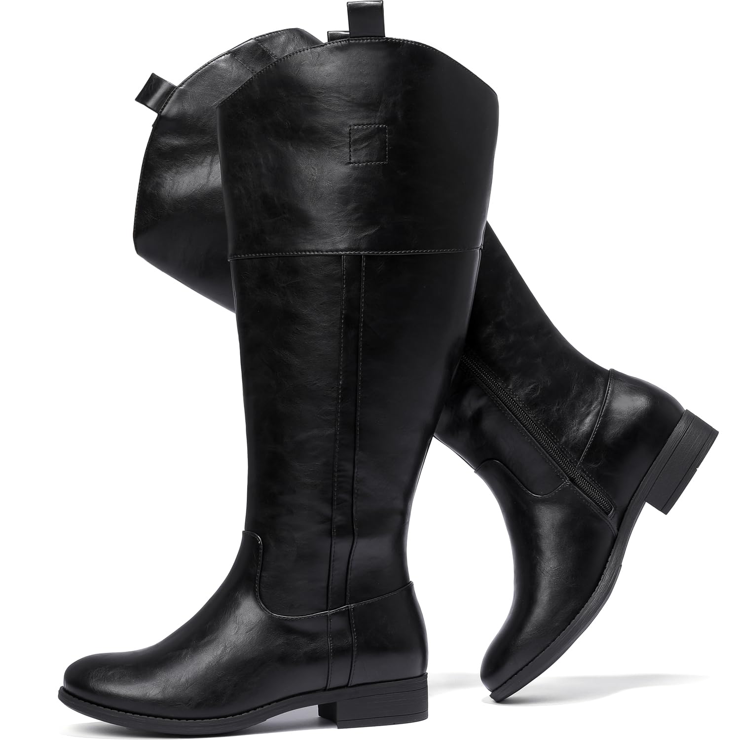 Luoika Women's Extra Wide Calf Knee High Boots, Western Cowyboy Cowgirl ...