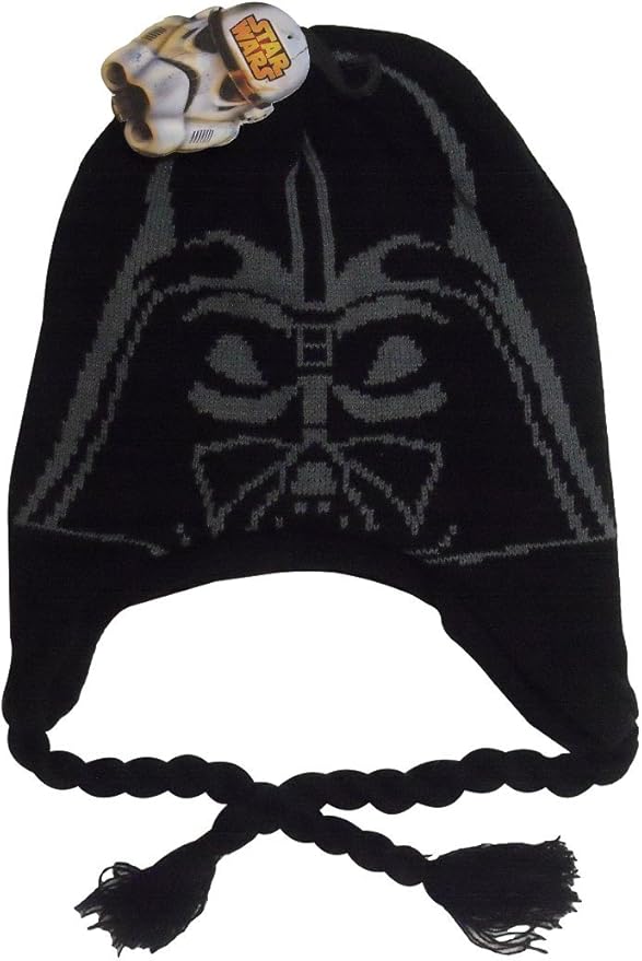Amazon.com: Star Wars Darth Vader Knit Winter Hat Black Face WITH TIES ...