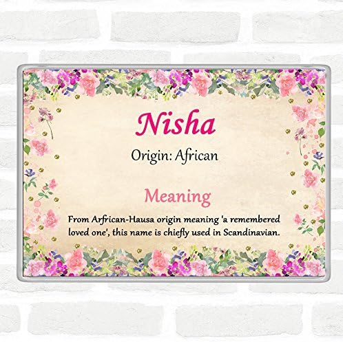 Nisha Name Meaning Jumbo Fridge Magnet Floral: Amazon.co.uk: Office ...