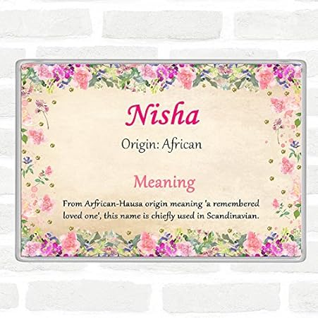 Nisha Name Meaning Jumbo Fridge Magnet Floral: Amazon.co.uk: Office ...
