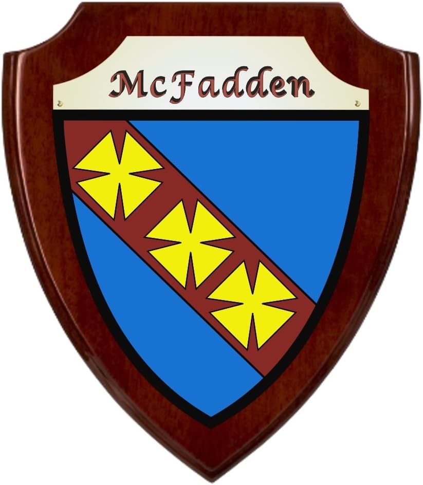 Amazon.com: McFadden Irish Coat of Arms Shield Plaque - Rosewood Finish ...