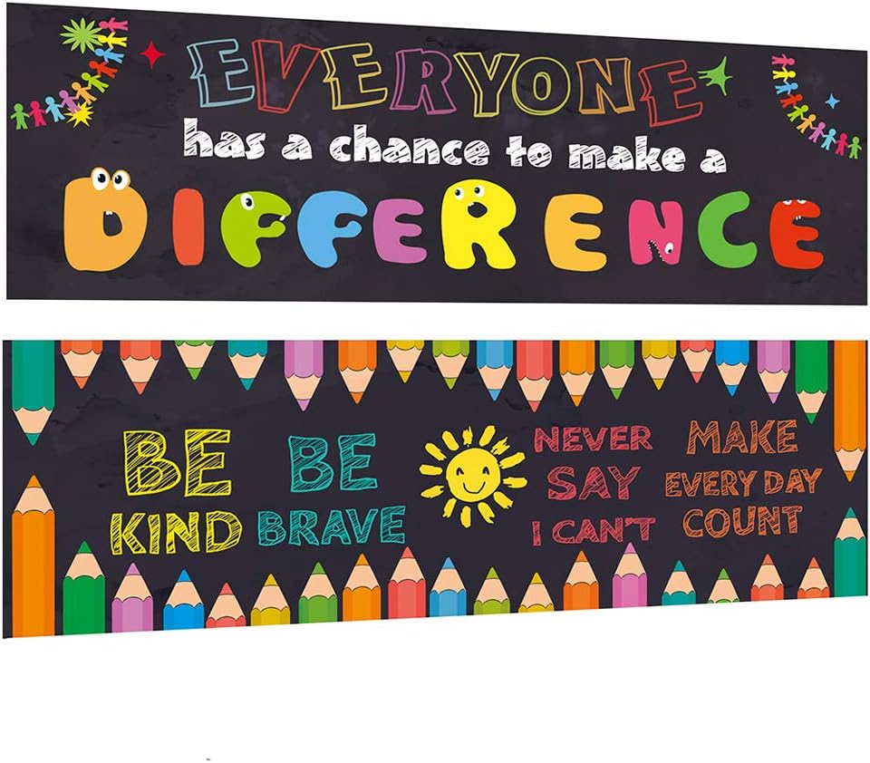 2 Packs Classroom Banner Decorations, Educational, Motivational and ...