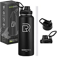 E T EASYTAO - Termo de Acero Inoxidable, Termo de Agua con 2 Tapas, para Agua Fría (24 horas) o ...