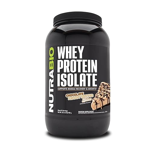 NutraBio 100% Whey Protein Isolate Protein Powder, 25g Protein with ...