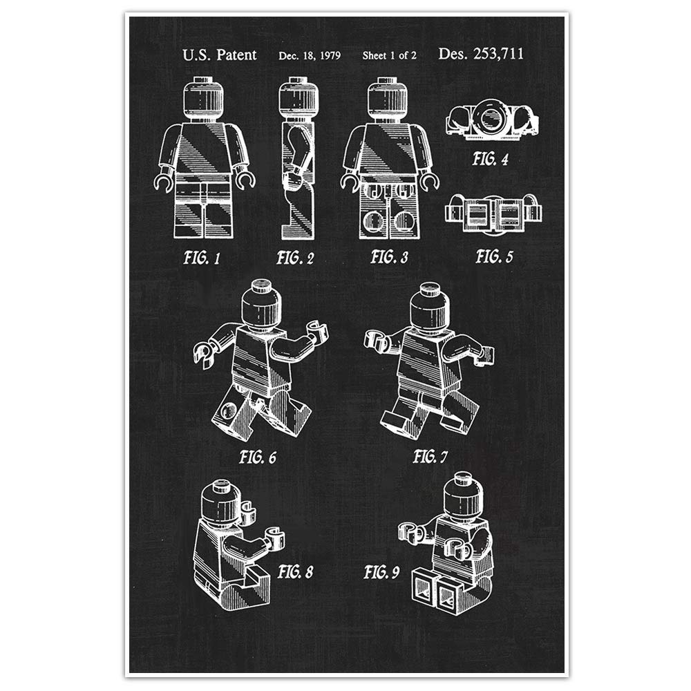 Amazon.com: Lego, Lego Man Blueprint Patent, Patent Poster, Blueprint ...