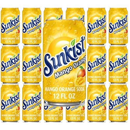 Sunkist Mango Orange Soda , 12 fl oz , 18 cans, total 216 fl oz in ...