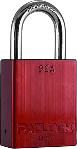 PACLOCK's 90A Series Padlock, Buy America Act Compliant, Red Anodized ...