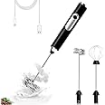Amazon.com: Electric Double Whisk Milk Frother Handheld Black USB ...