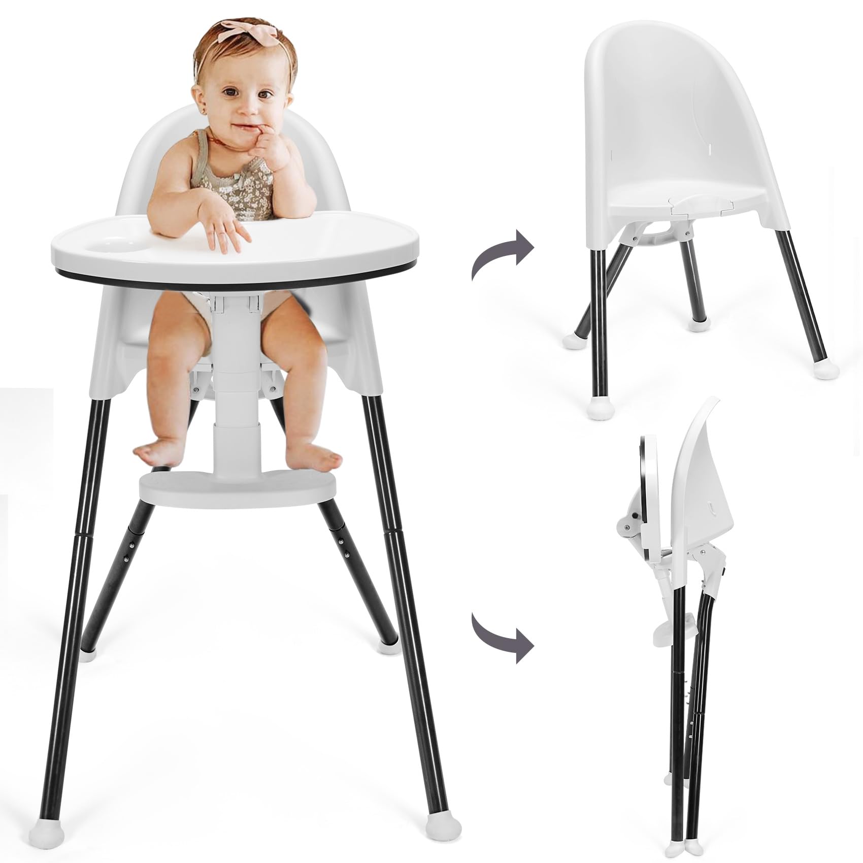 Funny Supply 3-in-1 Cute Folding High Chair, High Chairs for Babies and ...