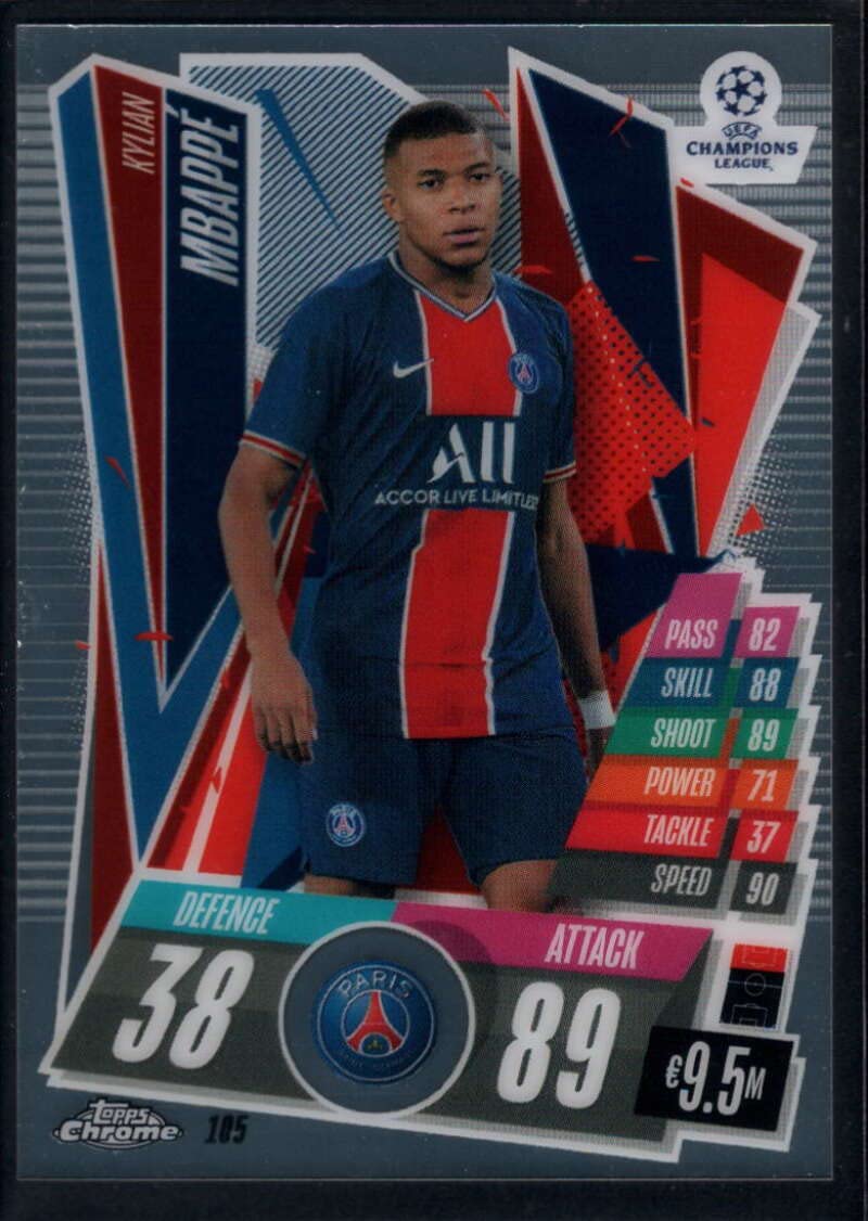 Mua 2020-21 Topps Chrome Match Attax UEFA UCL League #105 Kylian Mbappe ...