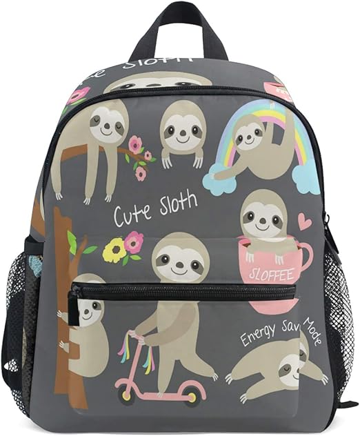 Cute Baby Sloth Backpacks for Kids Girls Sloths Flowers Preschool ...