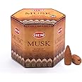 Amazon.com: HEM Musk Backflow Brown Incense Cones | Long Lasting Aroma ...
