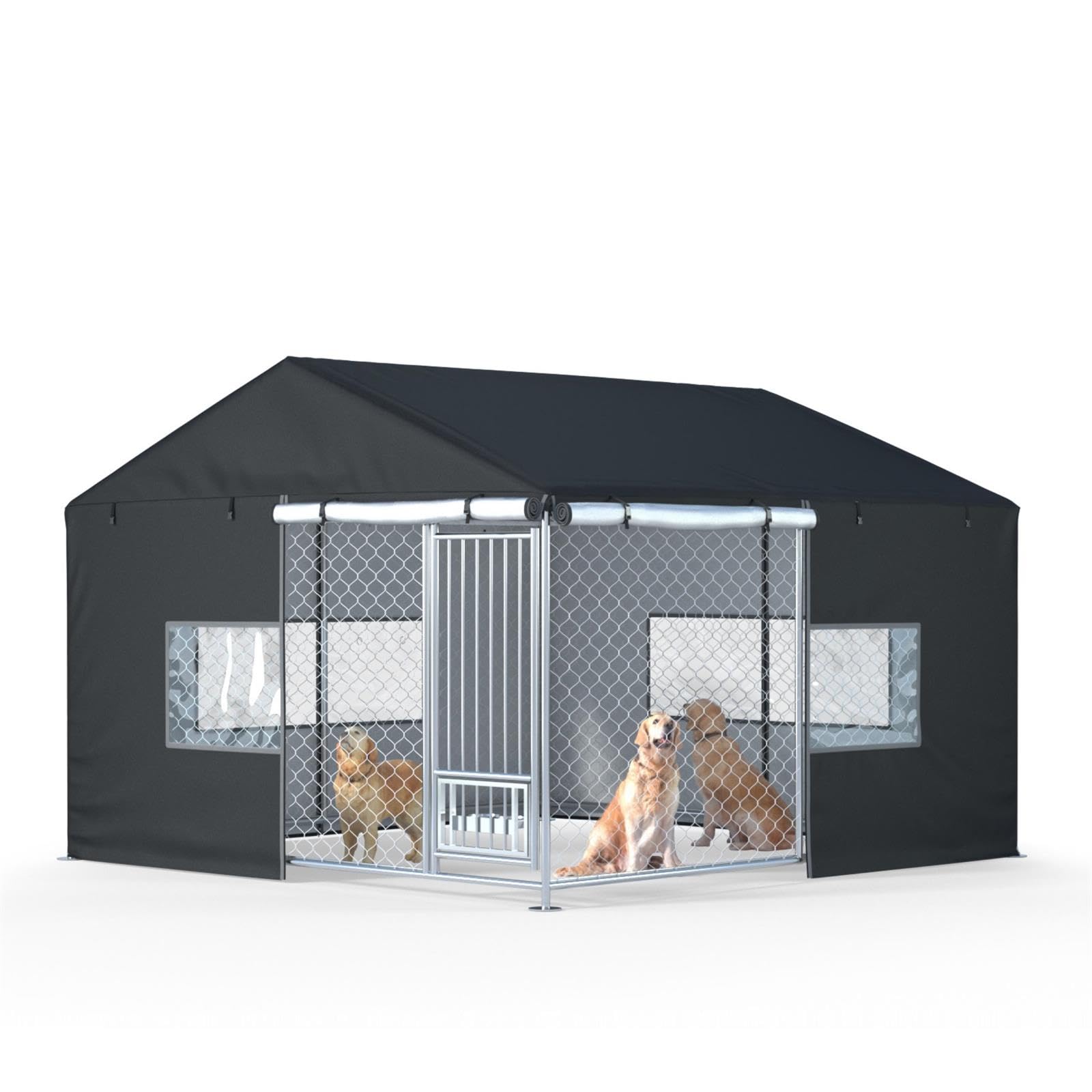 Ddeman Outdoor Dog Kennel Cover?Large Outdoor Dog Kennel Cover Heavy ...