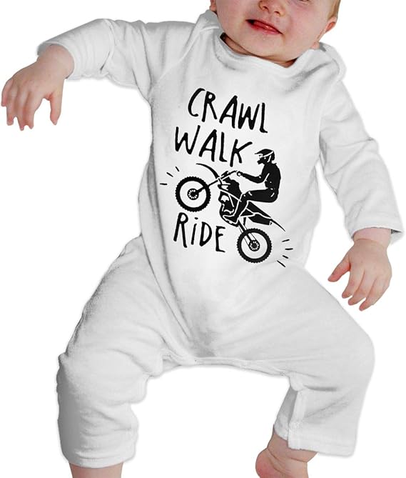 Motorcycle Off-Road Race Baby Long Sleeve Onesies Bodysuit Cotton ...