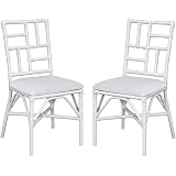 Amazon.com: Safavieh Home Bhumi Coastal White Rattan Cushion (Set of 2 ...