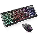 Amazon.com: BAKTH Multiple Color Rainbow LED Backlit Mechanical Feeling ...