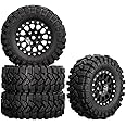 Amazon.com: GLOBACT Aluminum 1.2in Beadlock Wheel Tires Soft Sticky Rubber Tires 62 * 24mm for 1 ...