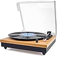 Amazon.com: Record Player, Popsky Vintage Turntable 3-Speed Bluetooth Record Player with Speaker ...