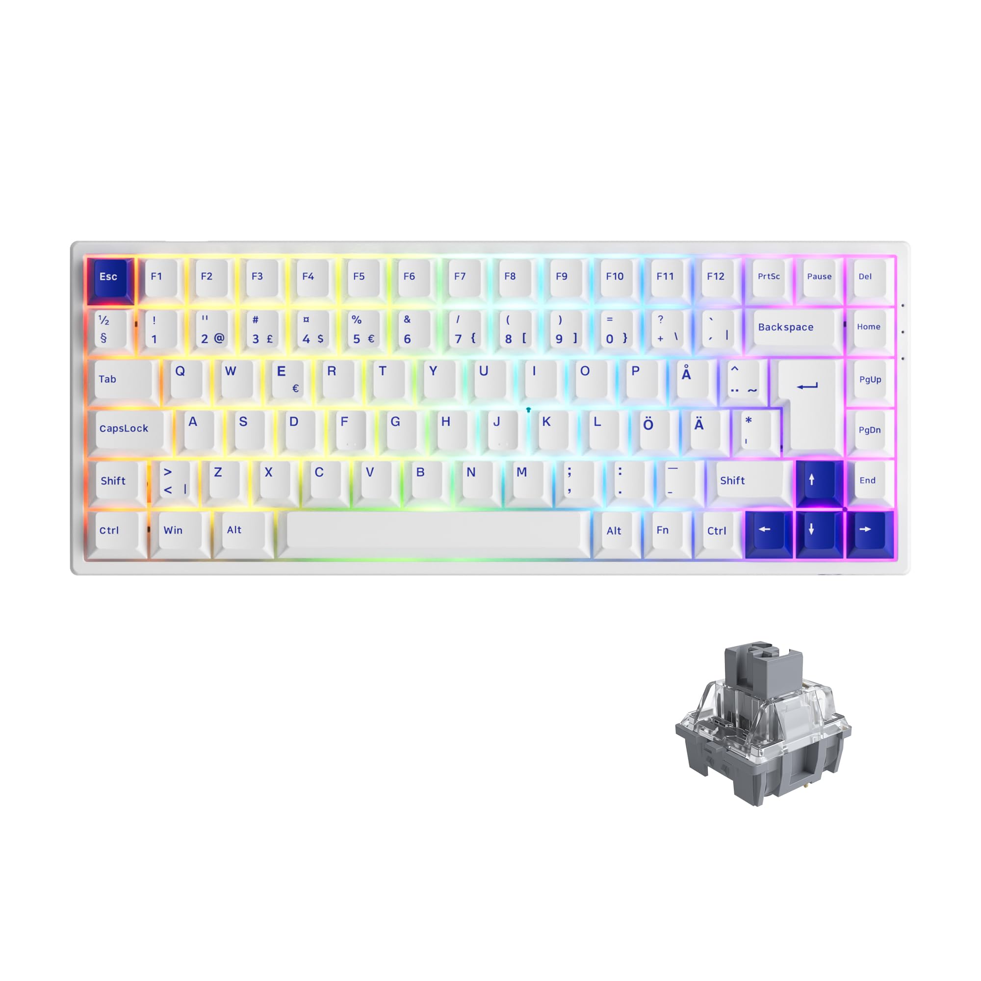 Mua Akko Blue White 3068B Plus RGB Mechanical Gaming Keyboard, ISO DE ...