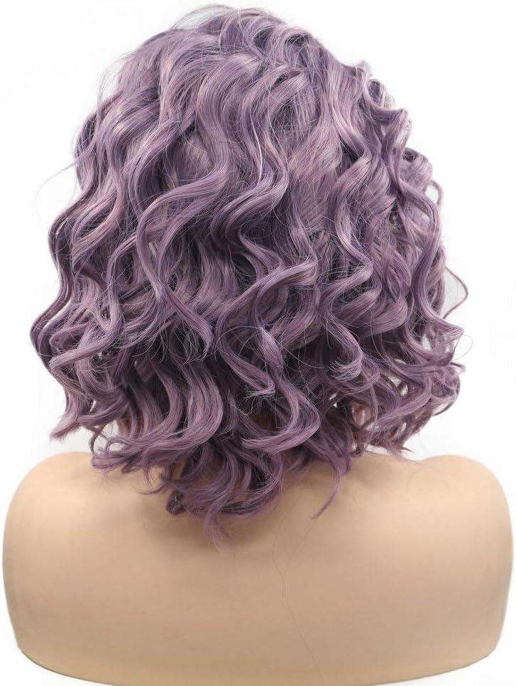 Side Part Hairline Drag Queen Friendly Synthetic Short Bob Hair Smoky ...